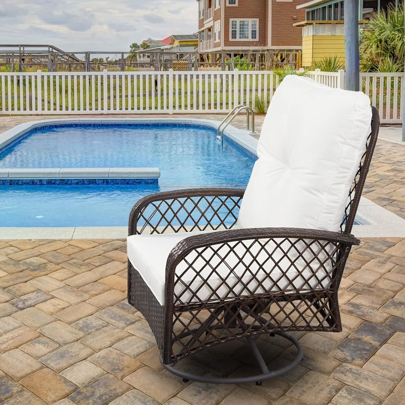 Winston Porter Ronae Wicker Outdoor Glider Chair | Wayfair